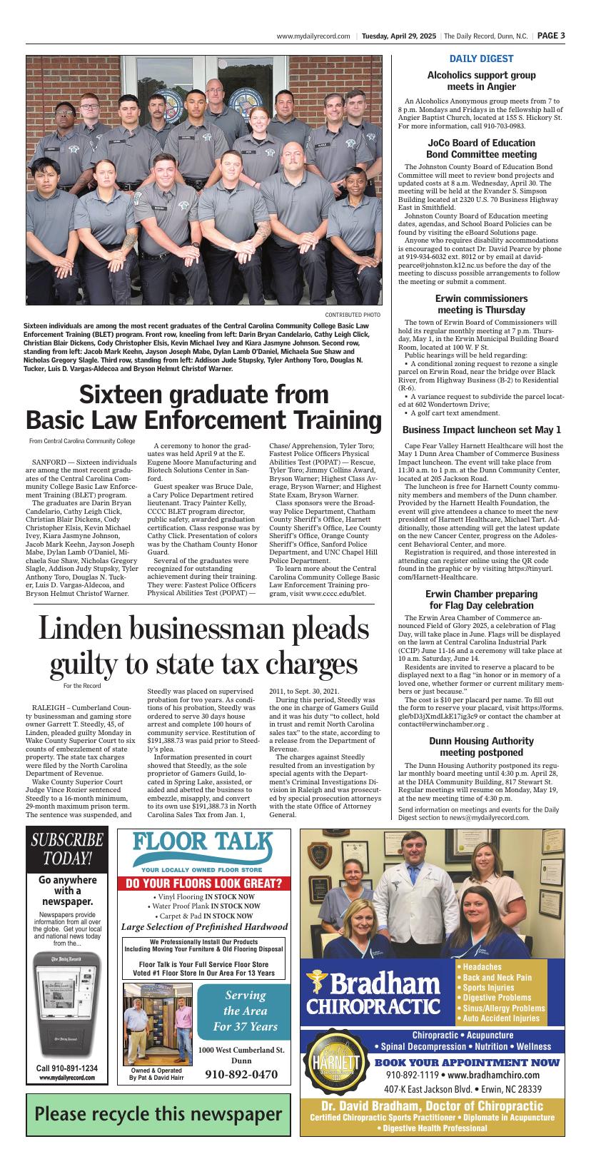 Page A003 | e-Edition | mydailyrecord.com