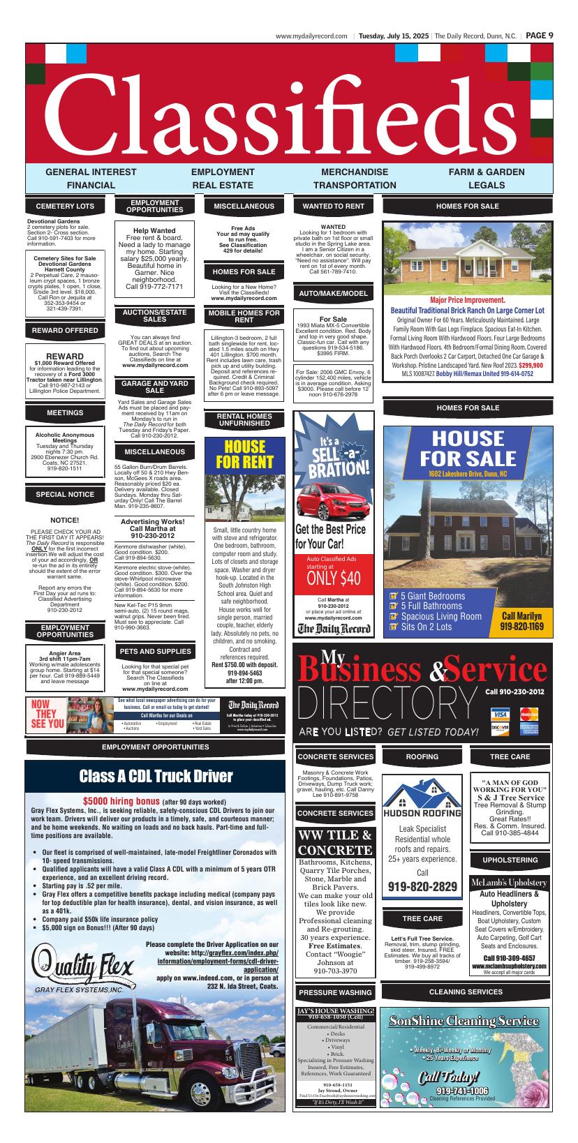 Page A009 | e-Edition | mydailyrecord.com