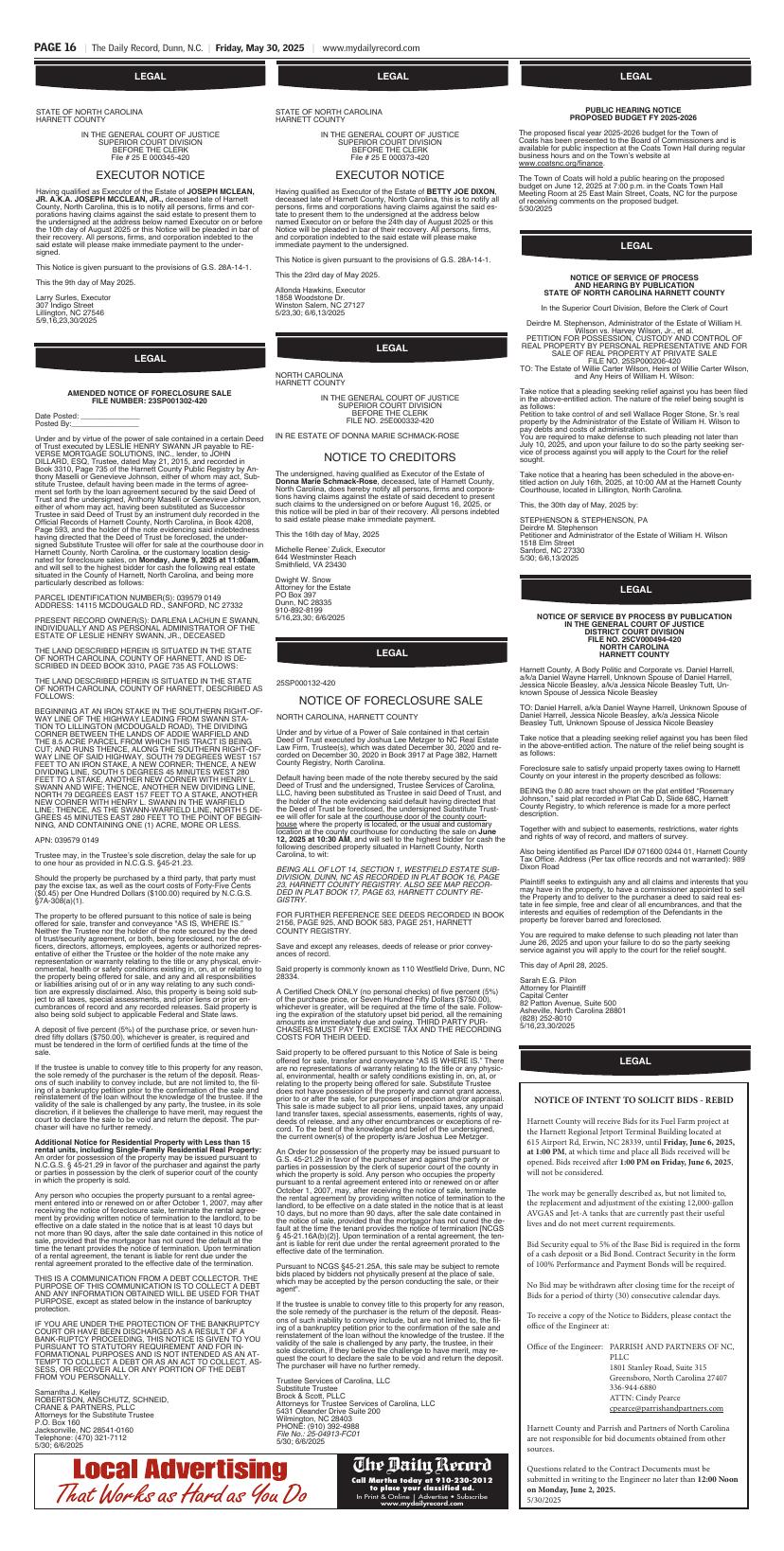 Page A016 | e-Edition | mydailyrecord.com