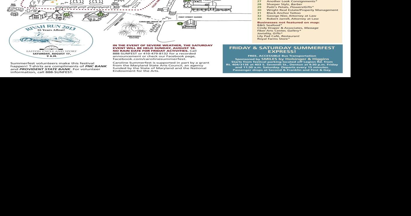Caroline Summerfest map | Summerfest | myeasternshoremd.com