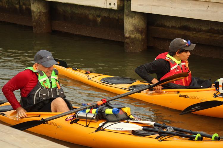 Father-son kayaking team crossing the entire Bay make it to Kent ...