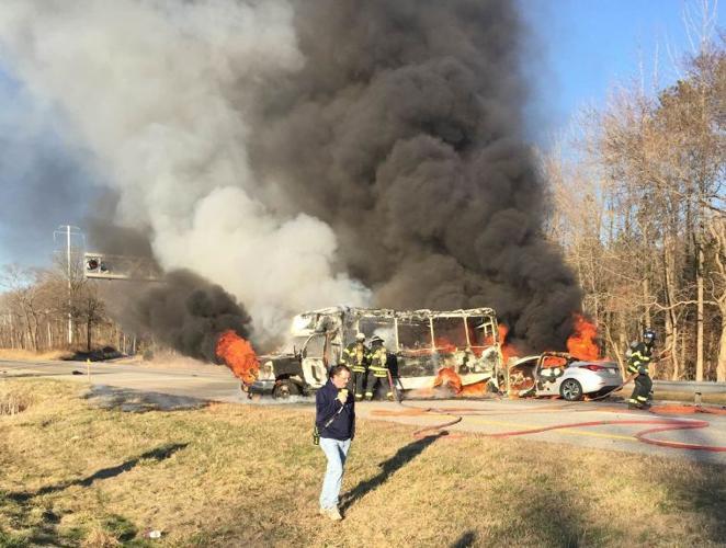 Route 301 crash injures two; vehicles gutted by fire | Queen Annes ...