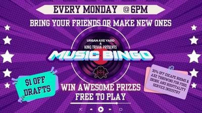 Music Bingo Mondays @ Urban Axe Yard | | myheraldreview.com