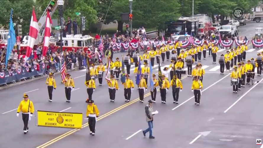 U.P. drum and bugle corps performs at National Memorial Day Parade ...