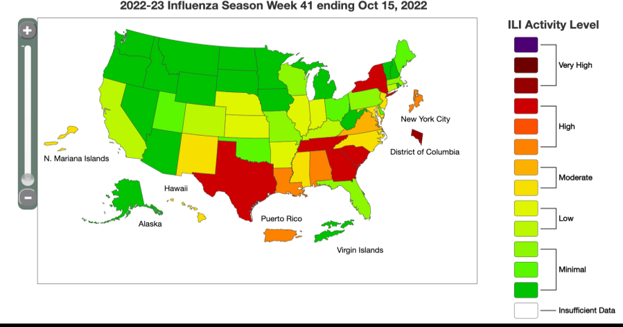 CDC map shows where flu activity is already spiking | | myupnow.com