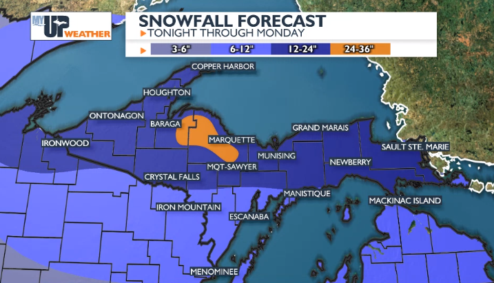 Heavy snow and strong winds arrive to the U.P. tonight | Weather ...