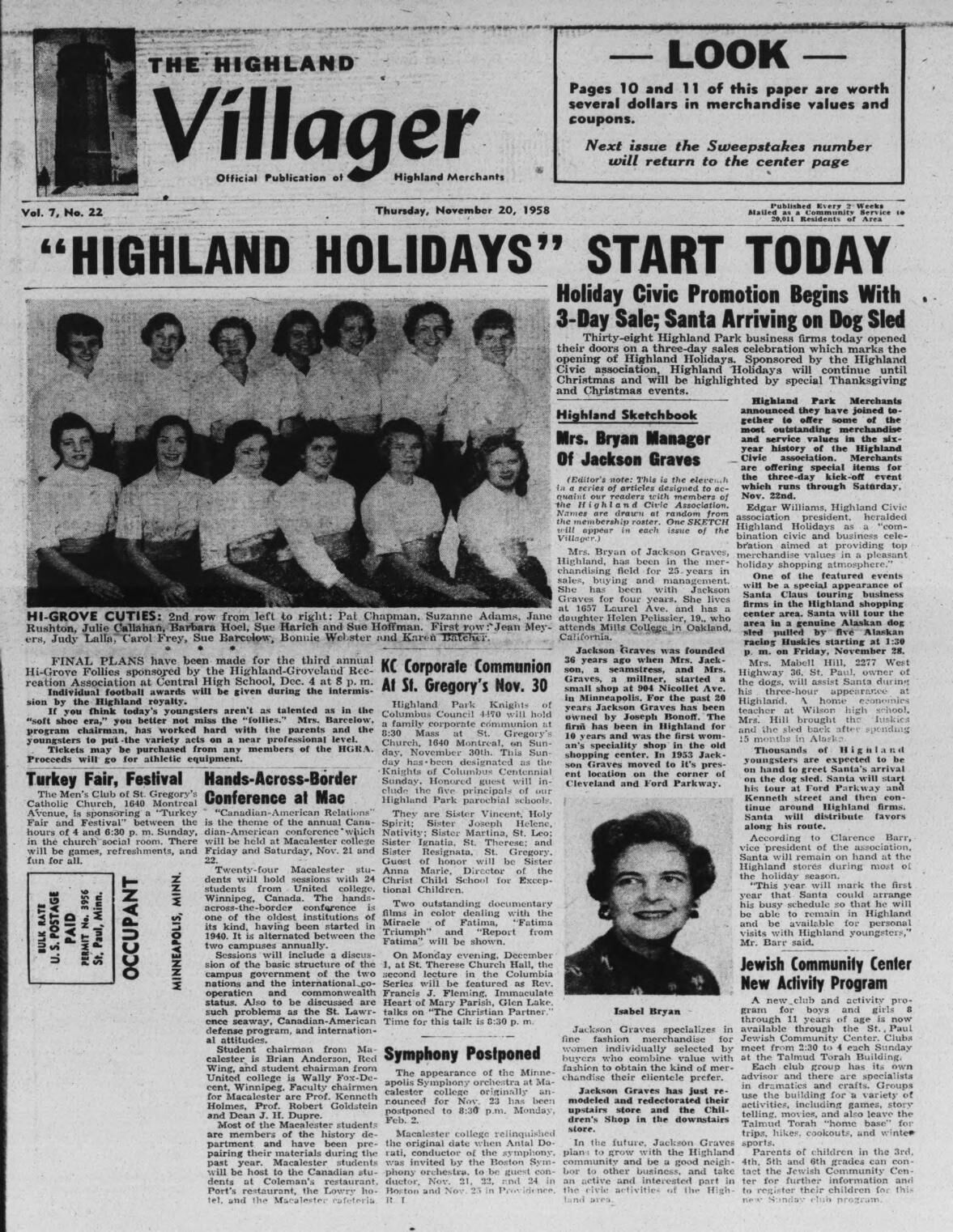 November 20, 1958 | 1953 - 1959 | myvillager.com