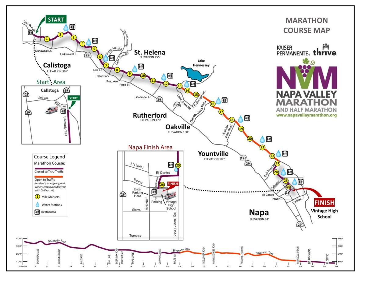 Napa Valley Marathon race route