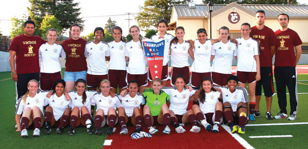 Vintage girls mesh for first league title