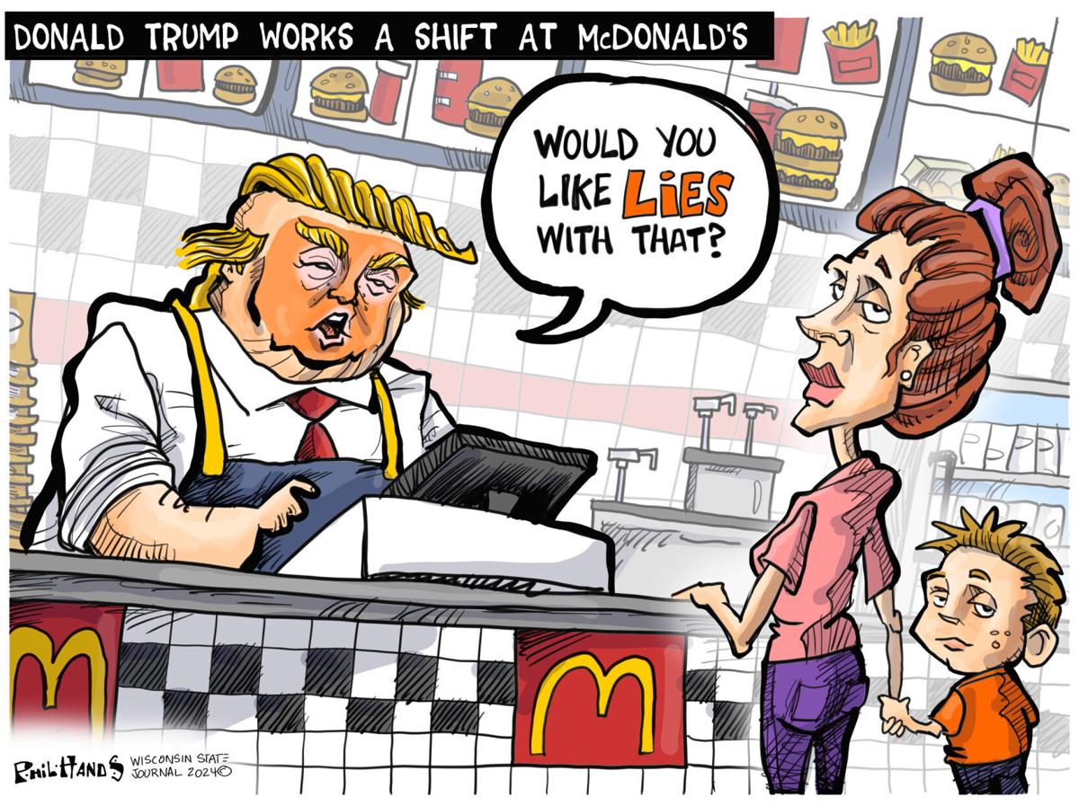 5 political cartoons drive through Donald Trump's shift at McDonald's ...