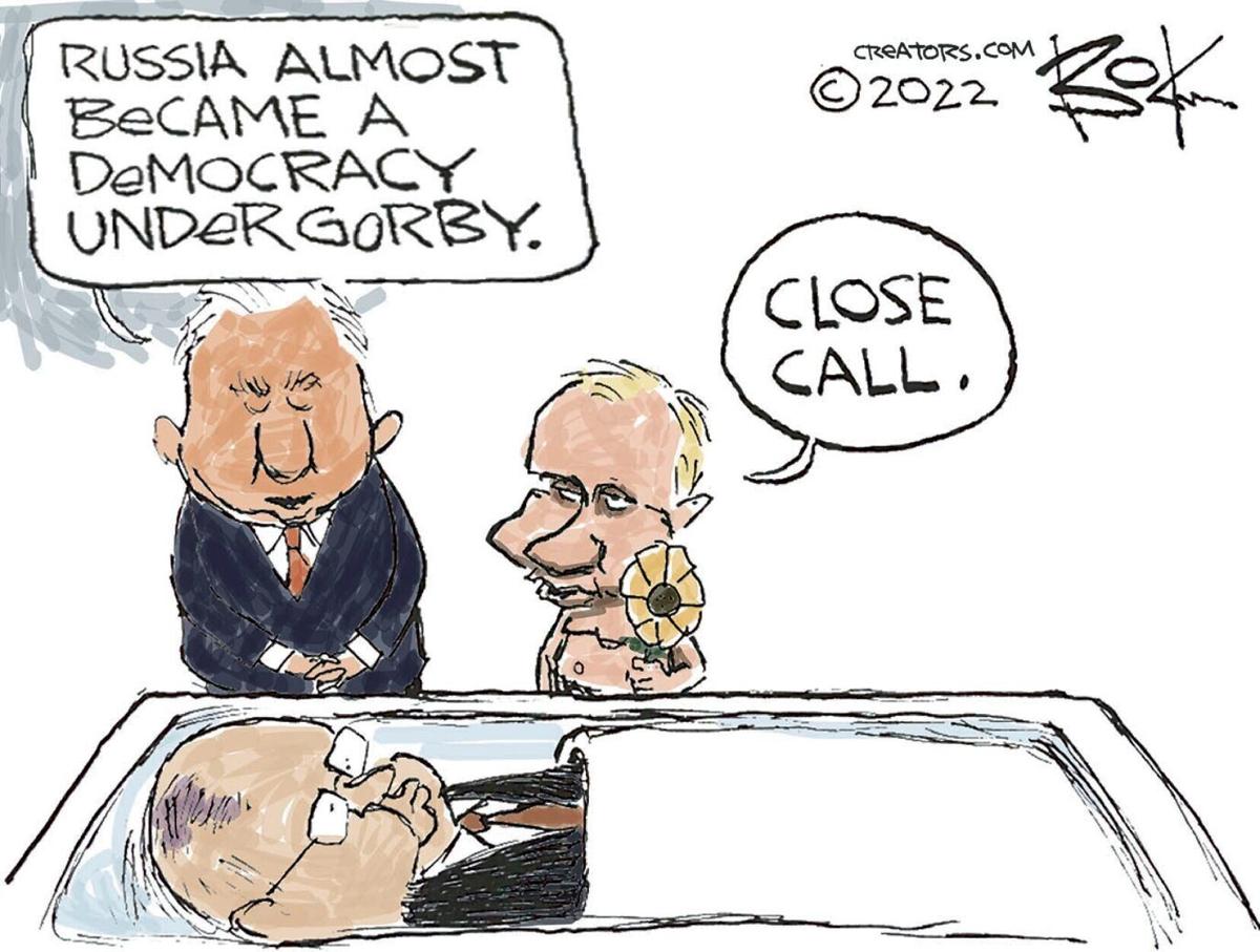 Putin attends Gorbachev's funeral, in Chip Bok's latest political cartoon
