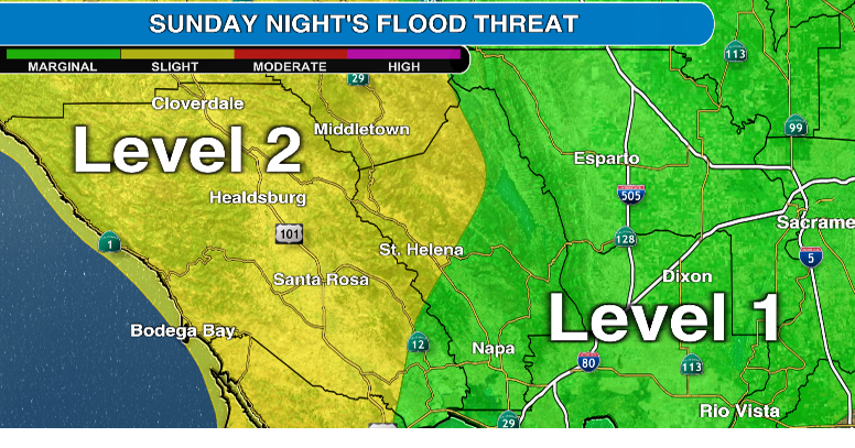 Wet weekend in the Napa Valley with flooding possible