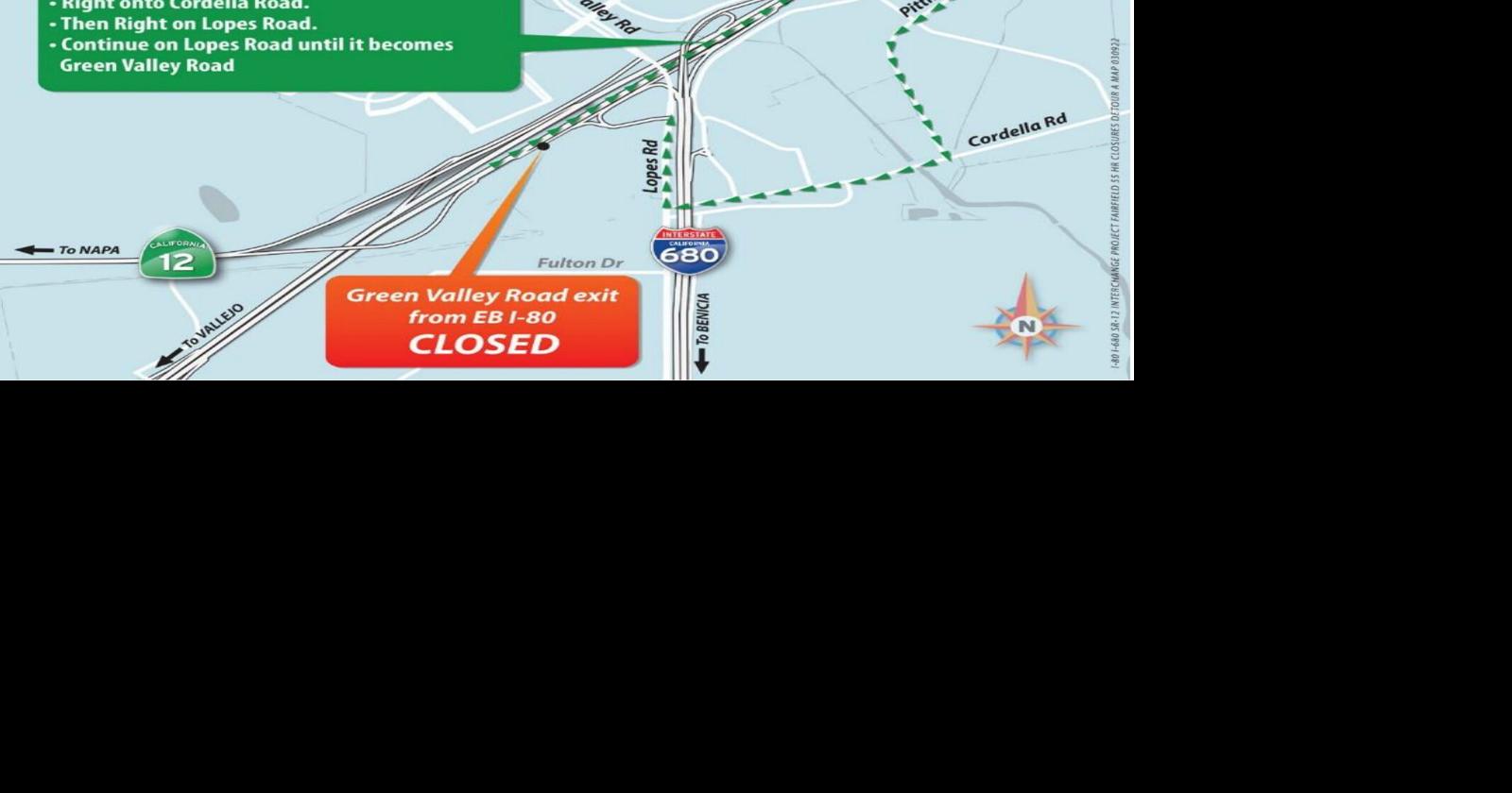 Caltrans work to close 3 connectors to I-80 interchange with I-680 ...