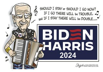 Political cartoon by Tom Stiglich