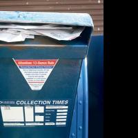 Mailboxes overflowing at Napa Post Office
