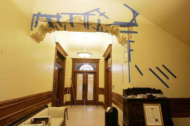 Battered but still standing, Goodman Library awaits repairs