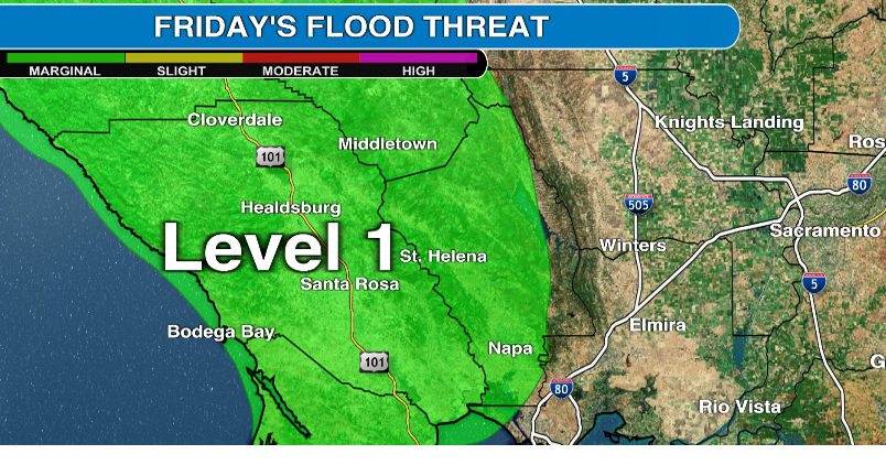 Forecast: Isolated flooding possible in Napa Valley Friday