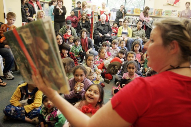 Children, stuffed animals share night of reading, fun at library