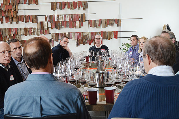 Sampling wines from Beckstoffer’s Vineyard Georges III
