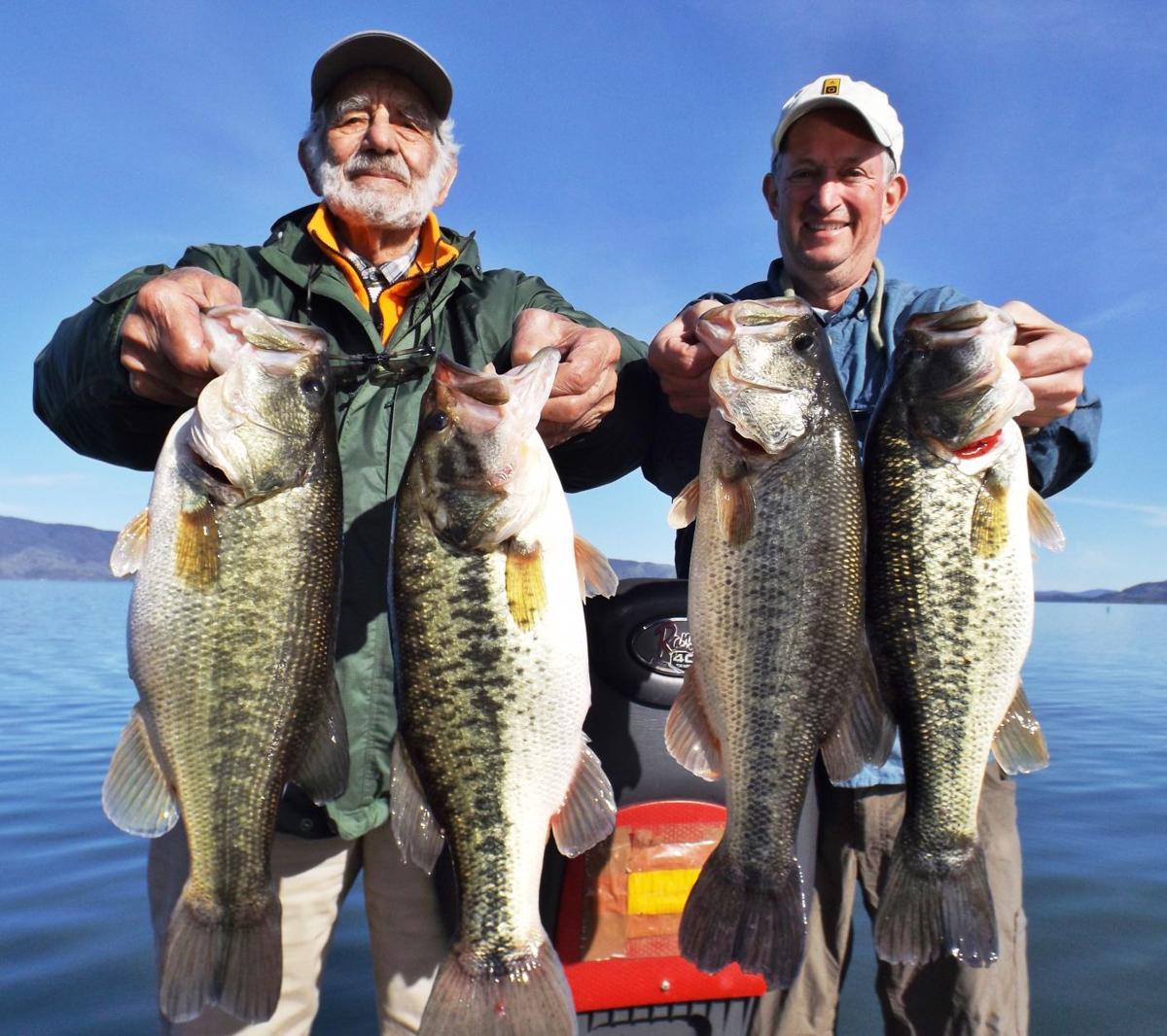 Big largemouth bass biting at Clear Lake