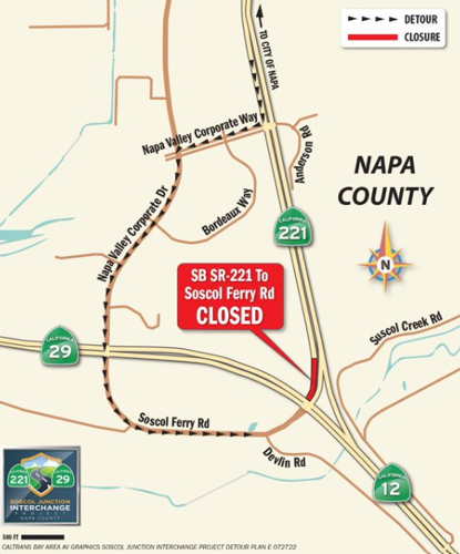 Soscol Junction detour takes effect on Highway 221 in Napa | News ...