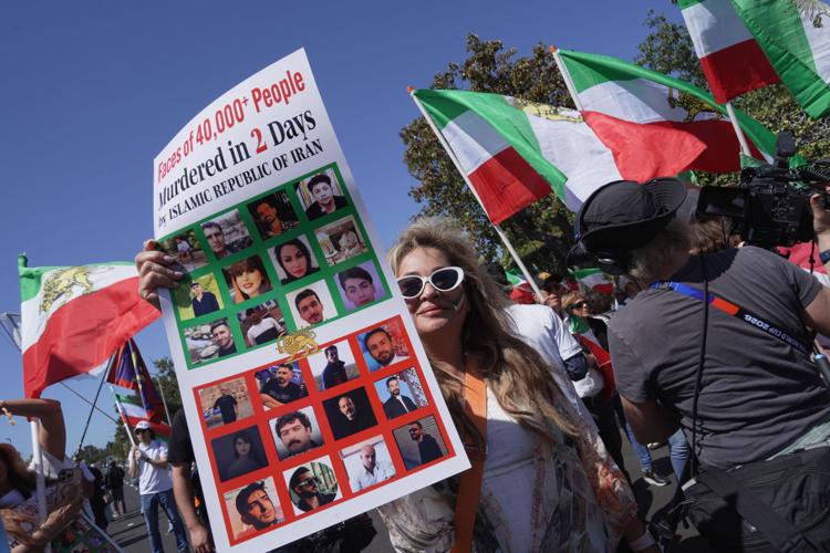 Iranian Americans protest for change outside Iran's World Cup match, in ...