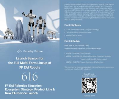 Faraday Future Announces the Launch of Its EAI Robotics Education ...