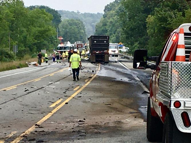 Truck bursts into flames in Route 422 head-on crash | Local News ...