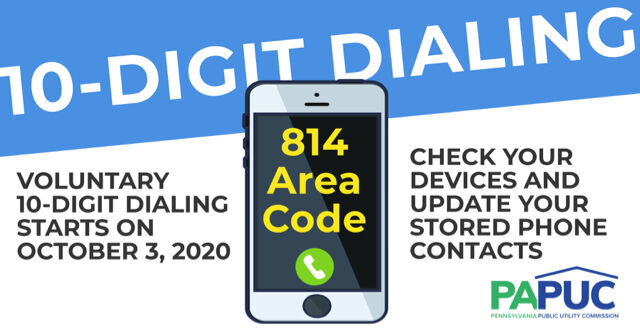 Mandatory 10-digit dialing in 814 area code starts April 3 | Local News ...