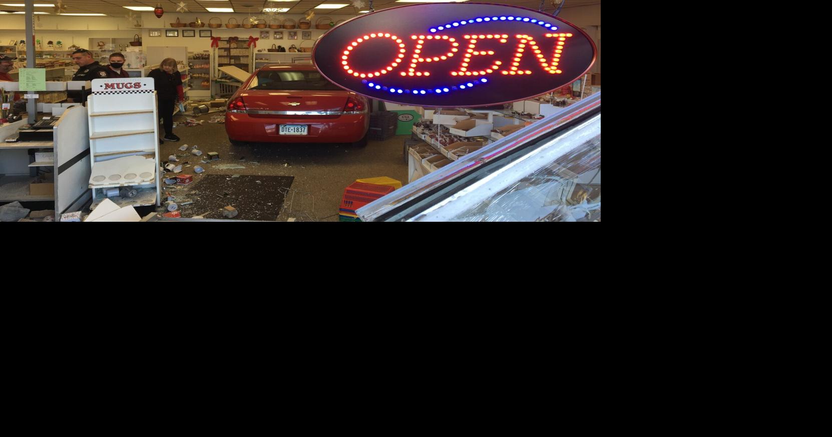 No one hurt when car crashes through Jameson's Candy | Local News ...