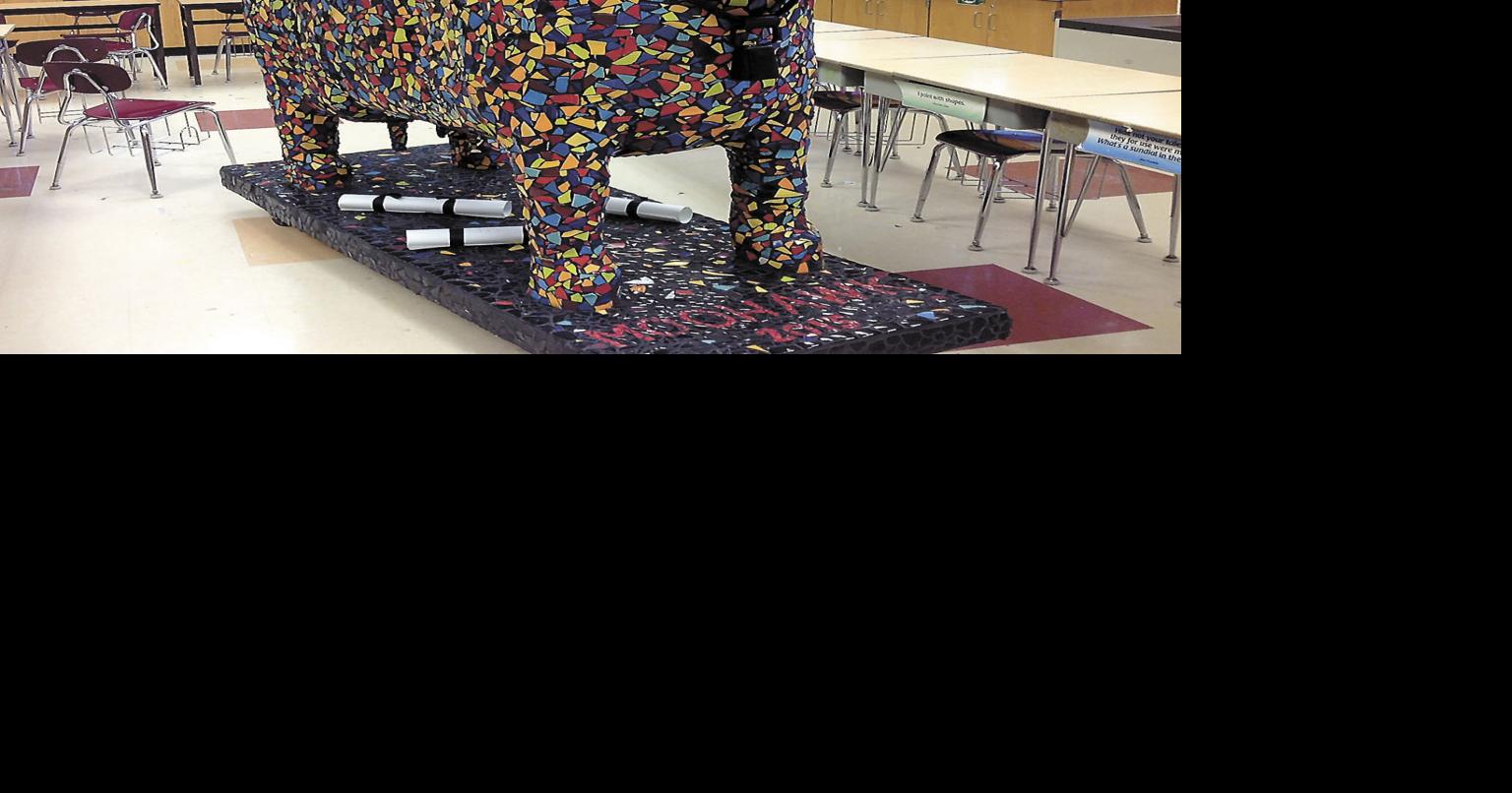 Bovine builders: Mohawk High art students create life-size, mosaic cow ...