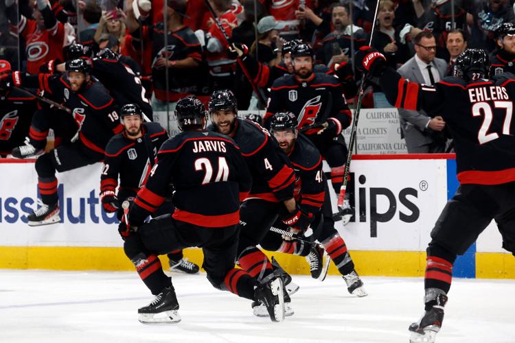 Seth Jarvis scores in overtime, Carolina beats Vegas in Game 2 to tie ...