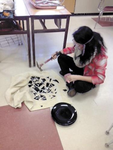 Bovine builders: Mohawk High art students create life-size, mosaic cow ...
