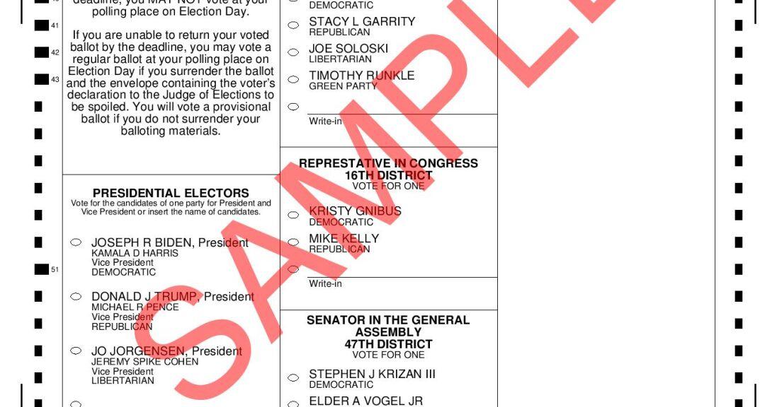 Sample ballots: See what your ballot will look like on Nov. 3 | Local News | ncnewsonline.com