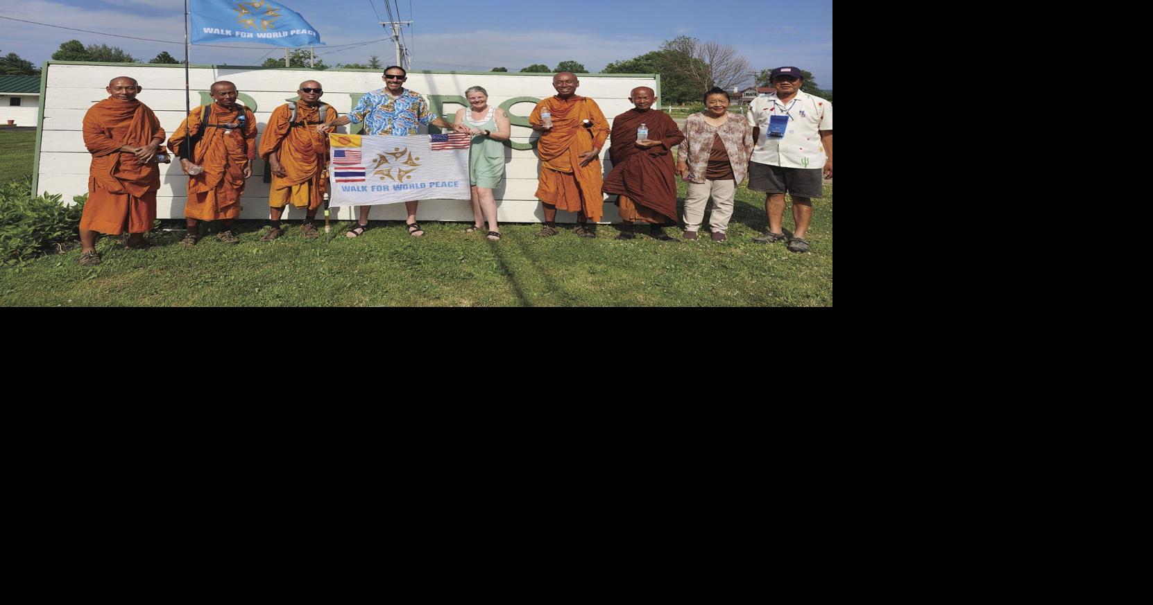 Buddhist monks walking for world peace visit Pines Motel | News ...