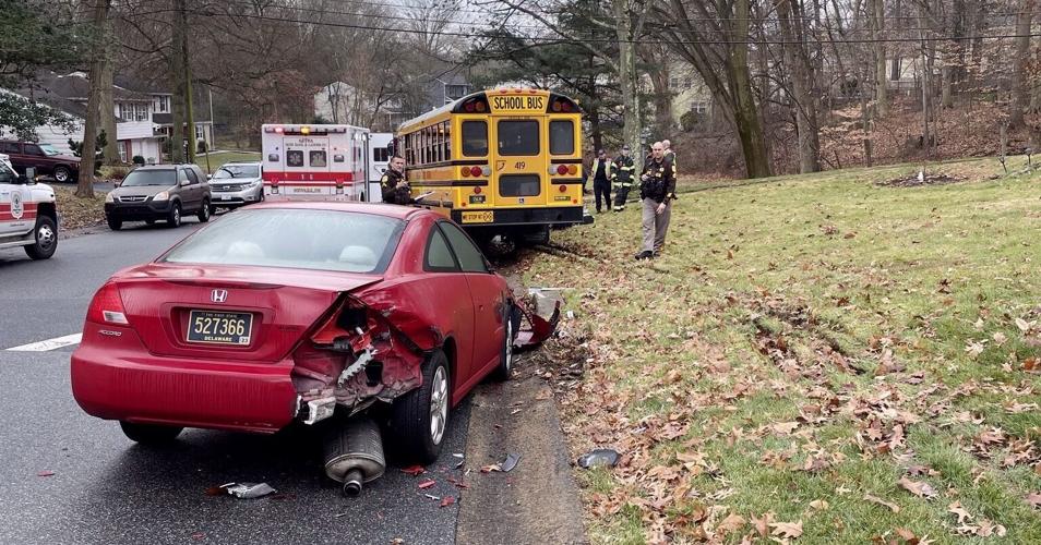 Driver injured after Christina School District bus hits parked car ...
