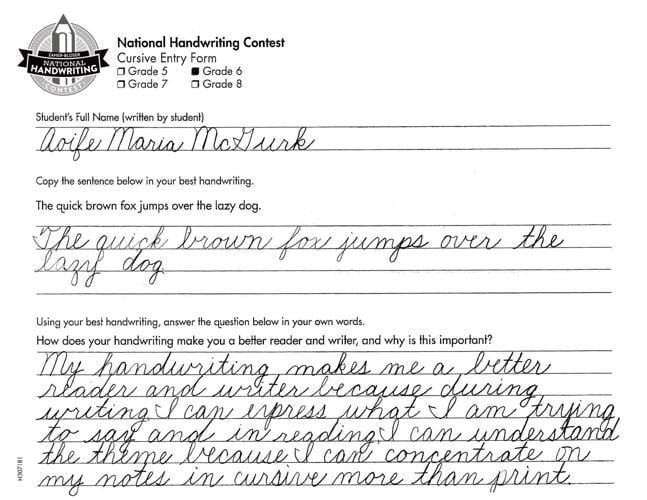 Newark sixth-grader recognized for perfect penmanship | News ...