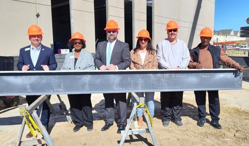 Topping off the new Stanley White Recreation Center, as construction ...