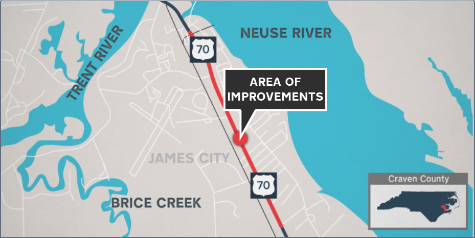 Temporary, overnight closure of Craven County highway in James City ...