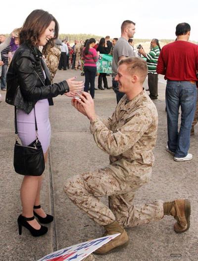Returning Cherry Point Marine surprises girlfriend with proposal ...