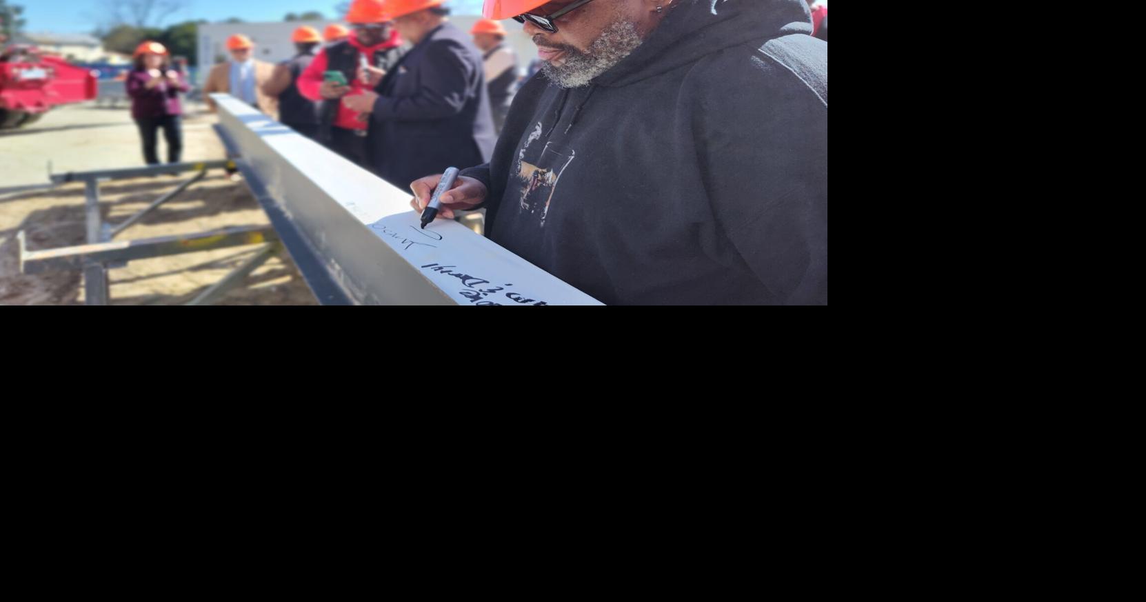 Topping off the new Stanley White Recreation Center, as construction ...