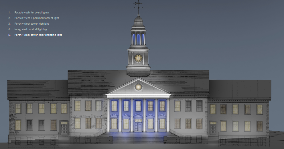 Hartley Dodge Memorial to glow at night through exterior lighting plan ...