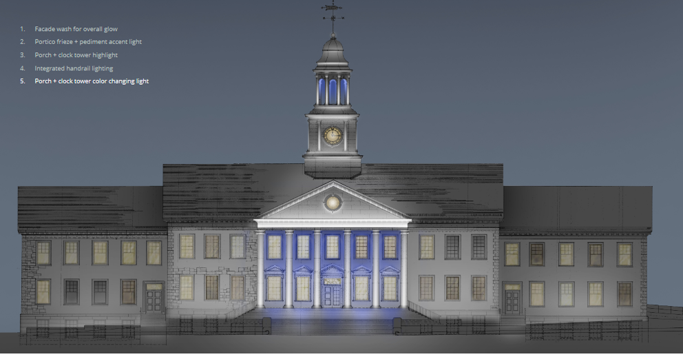 Hartley Dodge Memorial to glow at night through exterior lighting plan ...
