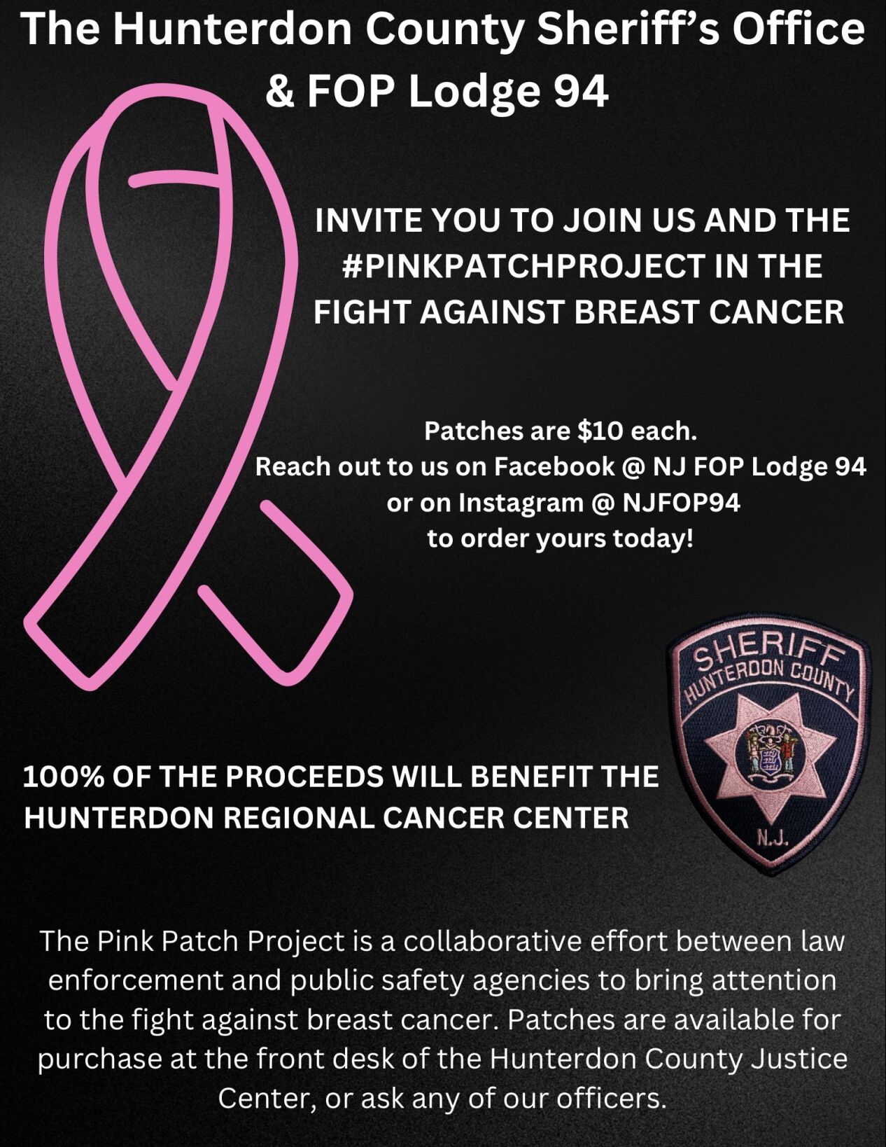 County sheriff invites law enforcement to join 'Pink Patch Project ...