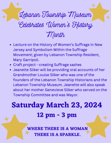 Lebanon Township Museum will celebrate Women's History Month on ...
