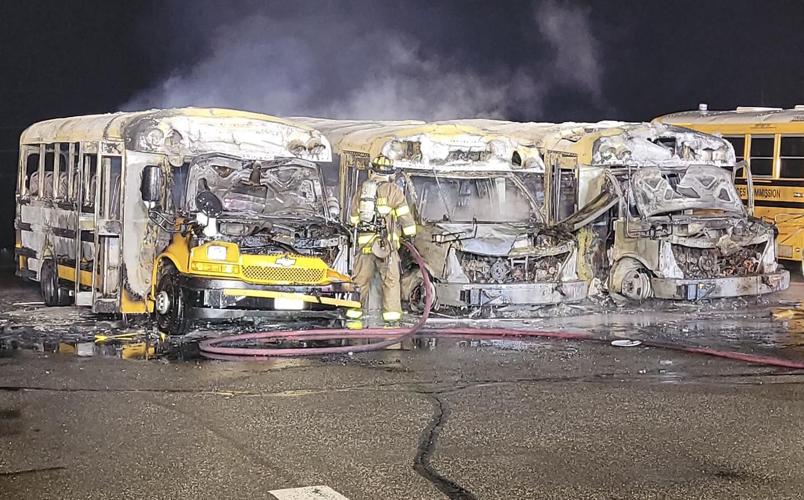 Three school buses destroyed by fire at Spruce Run School in Clinton ...