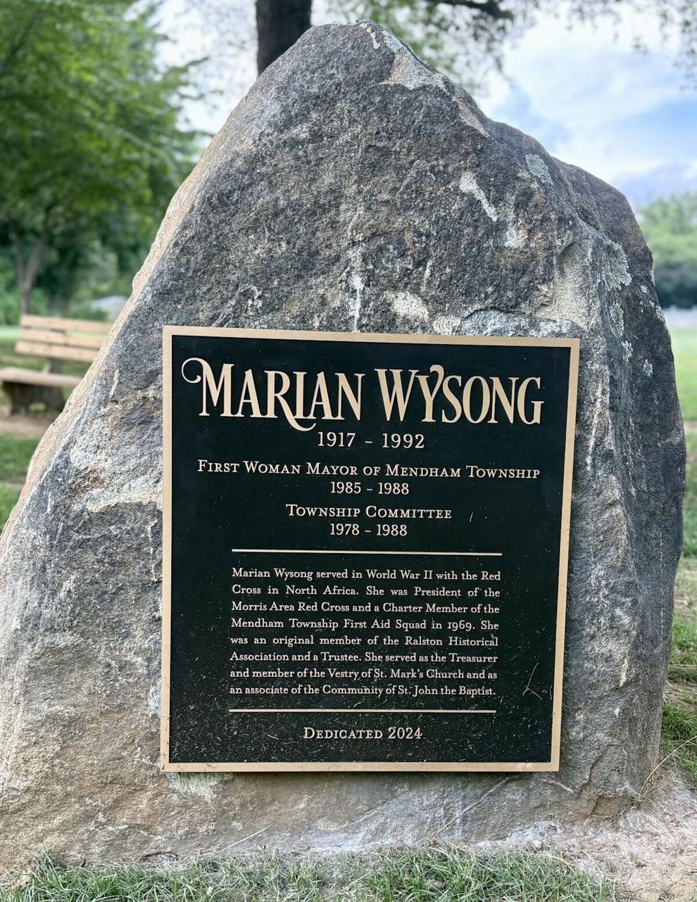 First Mendham Twp. female mayor to be honored with plaque in her park ...