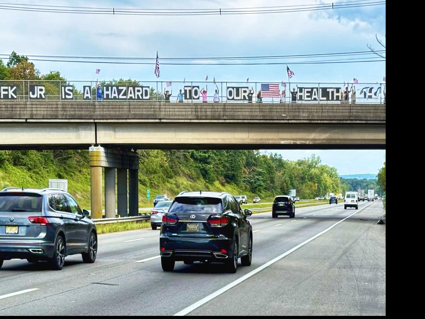 Visibility Brigade sign reads 'RFK Jr. is a hazard to our health ...