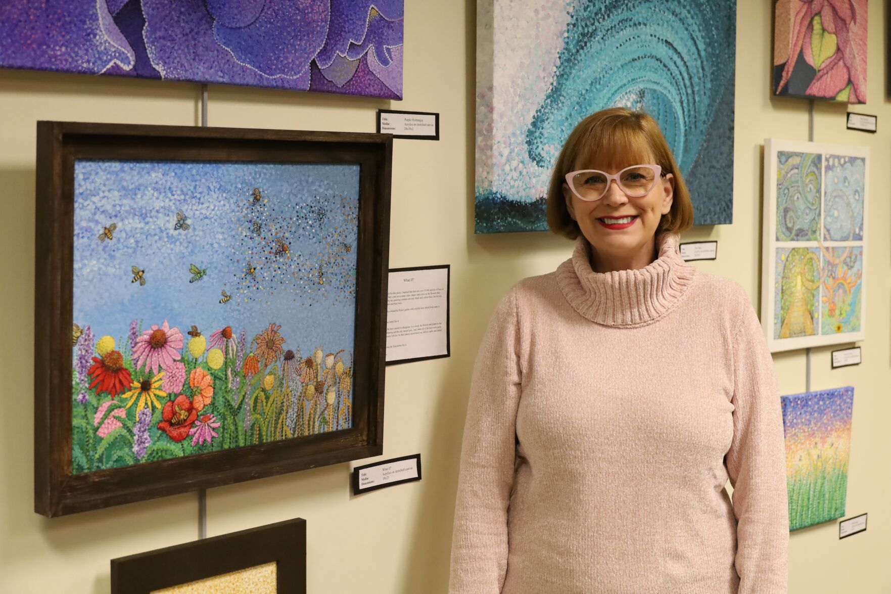 Explore modern pointillism exhibit at Warren Library | News ...