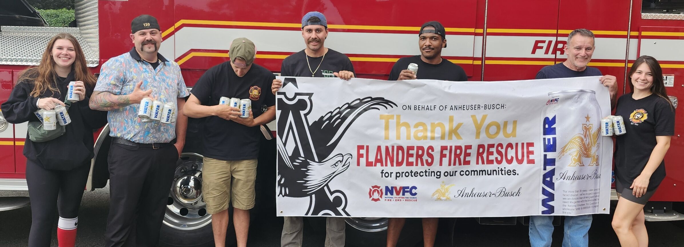 Flanders Fire/Rescue Department receives 2,352 cans of drinking water ...